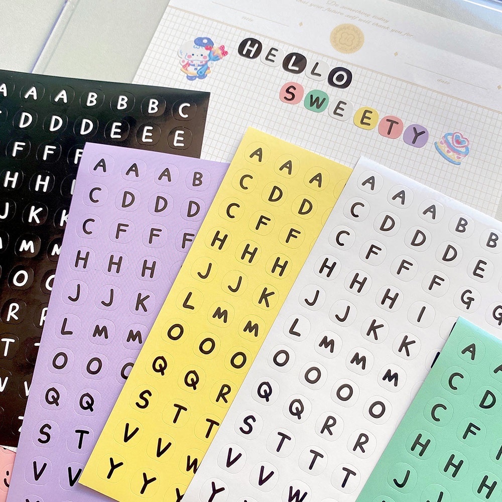 Jual Stiker Huruf Alphabet Angka Uppercase untuk Jurnal Deco Diary ...