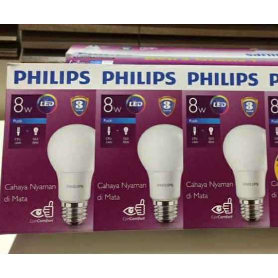 Jual Lampu LED Philips 8W 8 Watt W Putih Beli 3 Gratis 1 | Shopee Indonesia