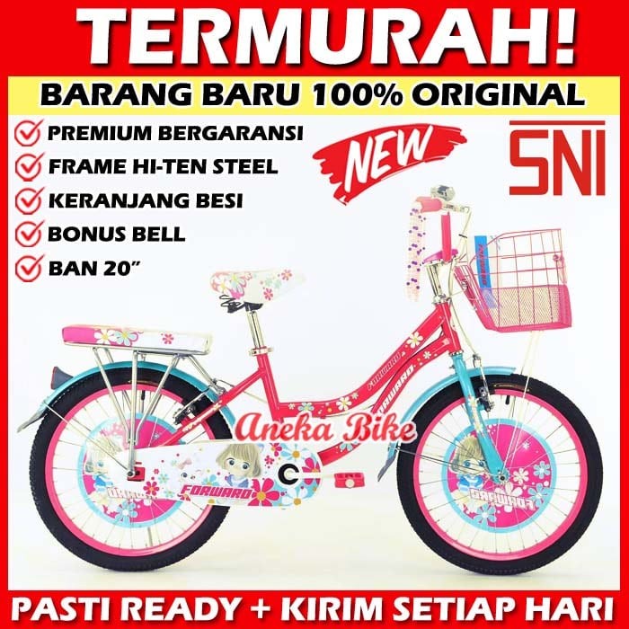 Jual Sepeda Anak Perempuan 20 inch Keranjang Forward Roda 2 | Shopee ...