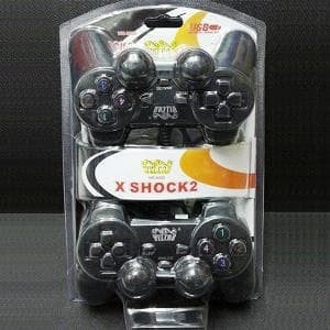 Jual Dual USB Game Pad Double Shock Joystick Gamepad Black Xinput ...