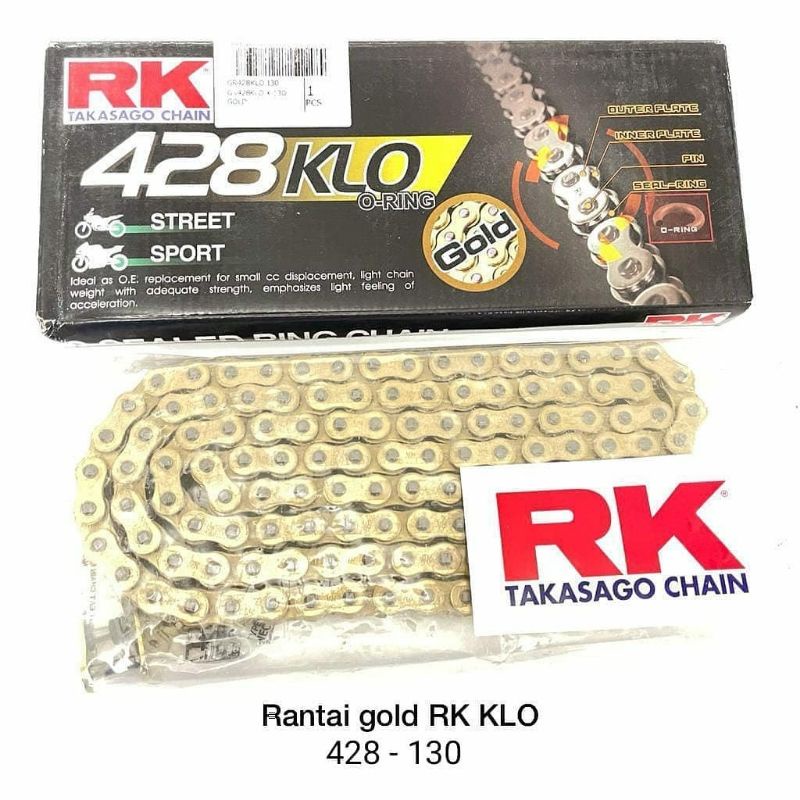 Jual RANTAI RK TAKASAGO CHAIN 428 KLO(O-RING)130L/140L | Shopee Indonesia