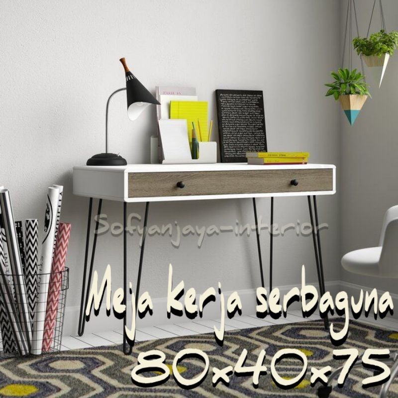Jual MEJA KERJA SERBAGUNA MEJA KAKI BESI MEJA STAND 80X40X75 | Shopee ...