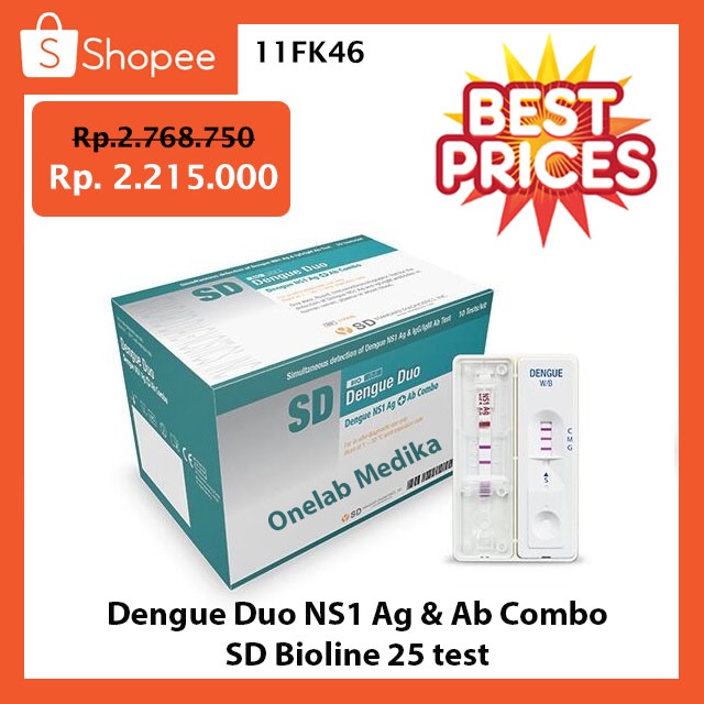 Jual Deteksi Cepat Demam Berdarah Dengue Duo NS1 25 Test Dengue NS1Ag ...