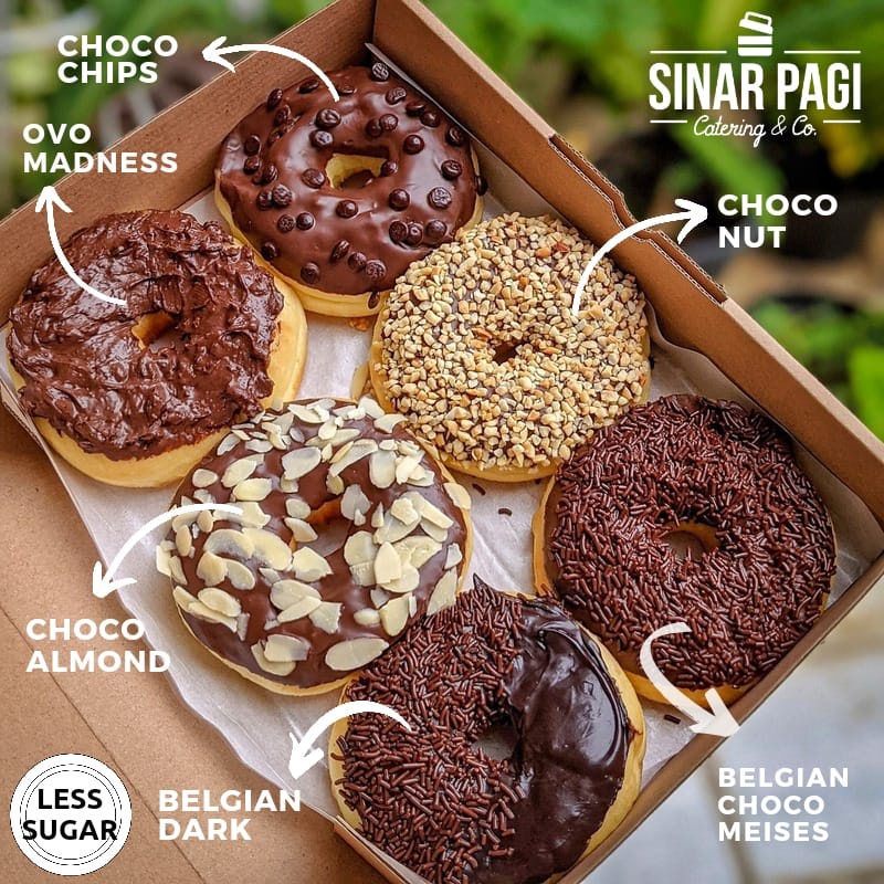 Jual Donat Premium Sinar Pagi 1 Pcs (Paket Choco Lover) Less Sugar ...
