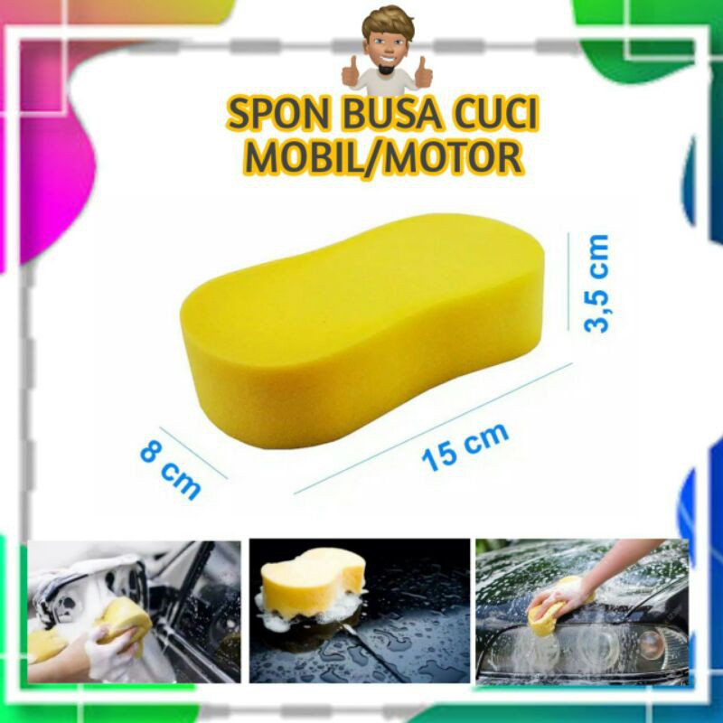 Jual Busa Spons Sponge cuci mobil motor piring Kuning Busa Foam Wash ...