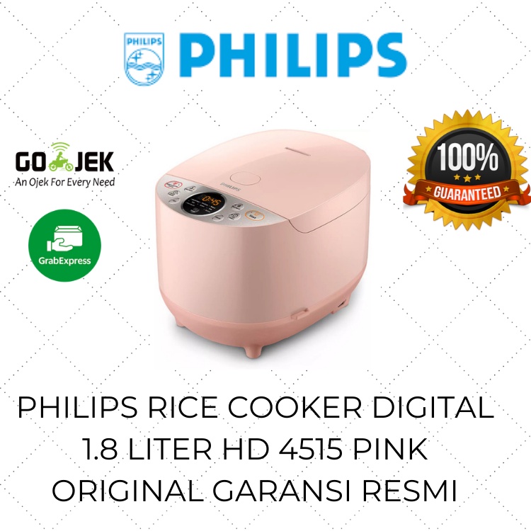 Jual Philips Rice Cooker Digital 1.8 Liter HD4515 Pink / Magic Com ...