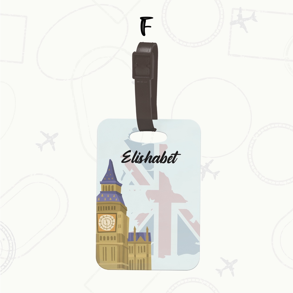 Jual Owhale Custom Luggage Tag Bag Tag Tas Koper Motif Negara Aksesoris ...