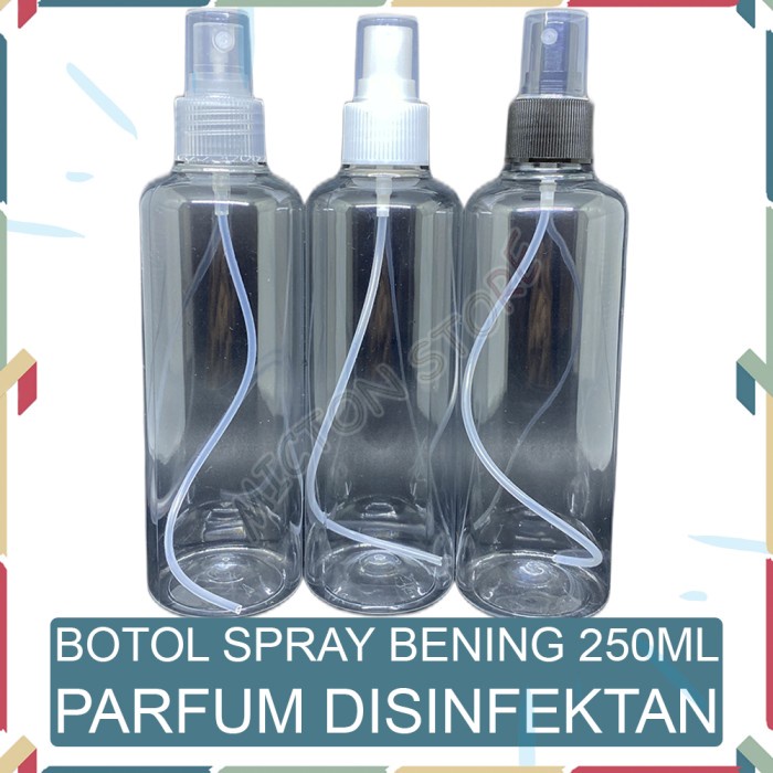 Jual MICTON Botol Spray 250ml Bening Sanitizer Parfum Disinfektan Kispray | Shopee Indonesia