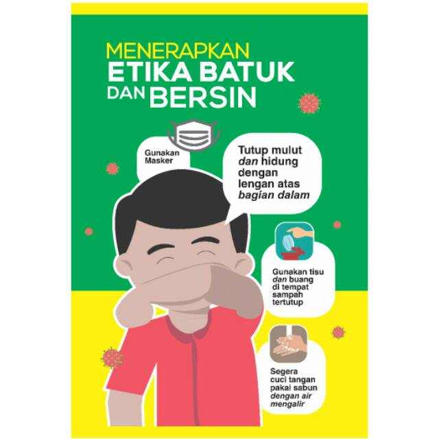 Jual Poster Cara Benar Etika Batuk Dan Bersin | Shopee Indonesia