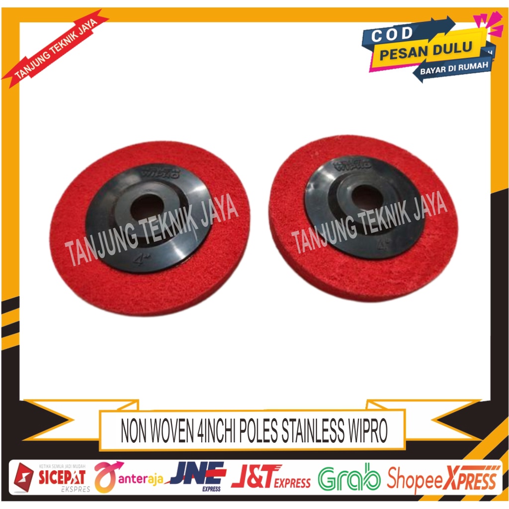 Jual POLES GERINDA NON WOVEN 4INCH POLES STAINLESS GRINDING DISC merah ...