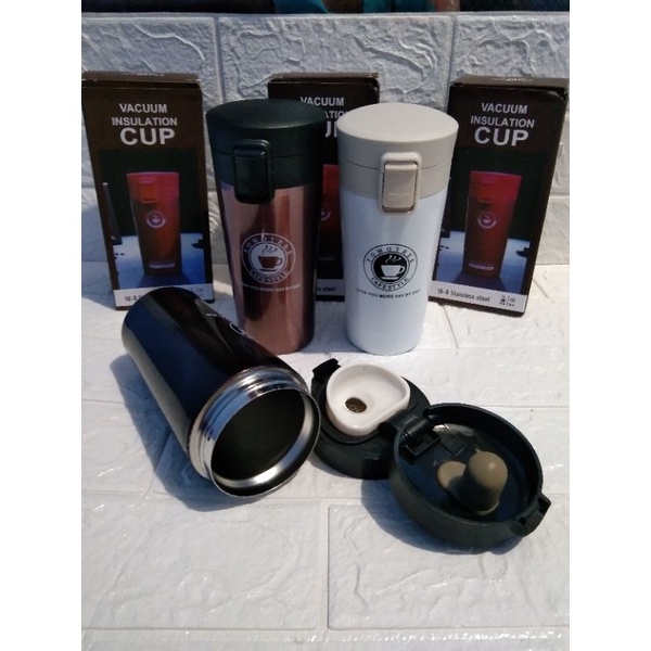 Jual termos coffee / teh kopi stainless panas dingin 380ml | Shopee ...