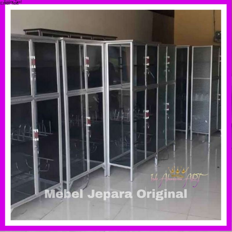Jual Lemari Piring Rak Piring Full Kaca Pintu 2 Bahan Alumunium ...