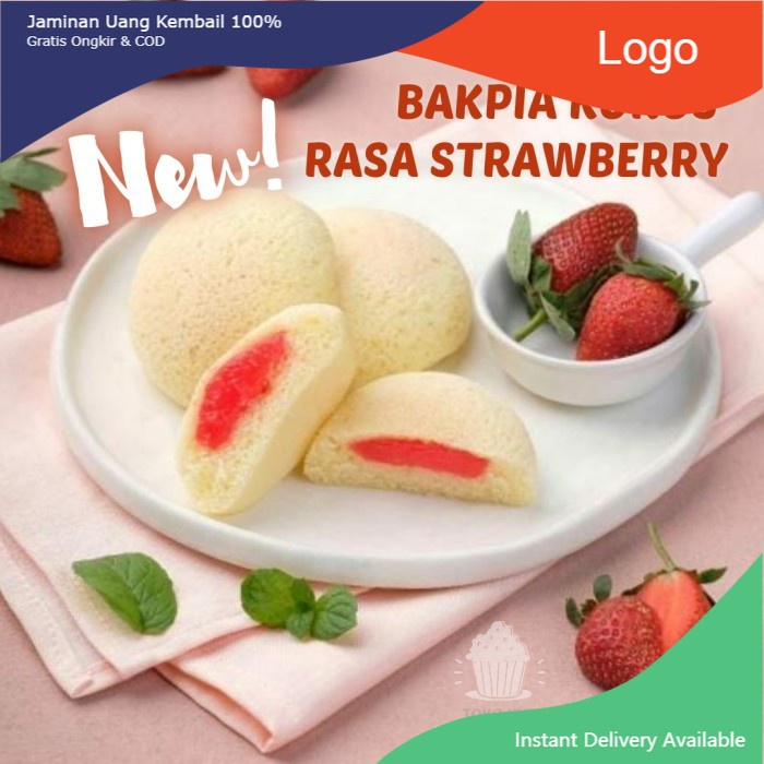Jual MAKANAN KHAS SNACKS BAKPIA KUKUS TUGU JOGJA RASA STRAWBERRY ...