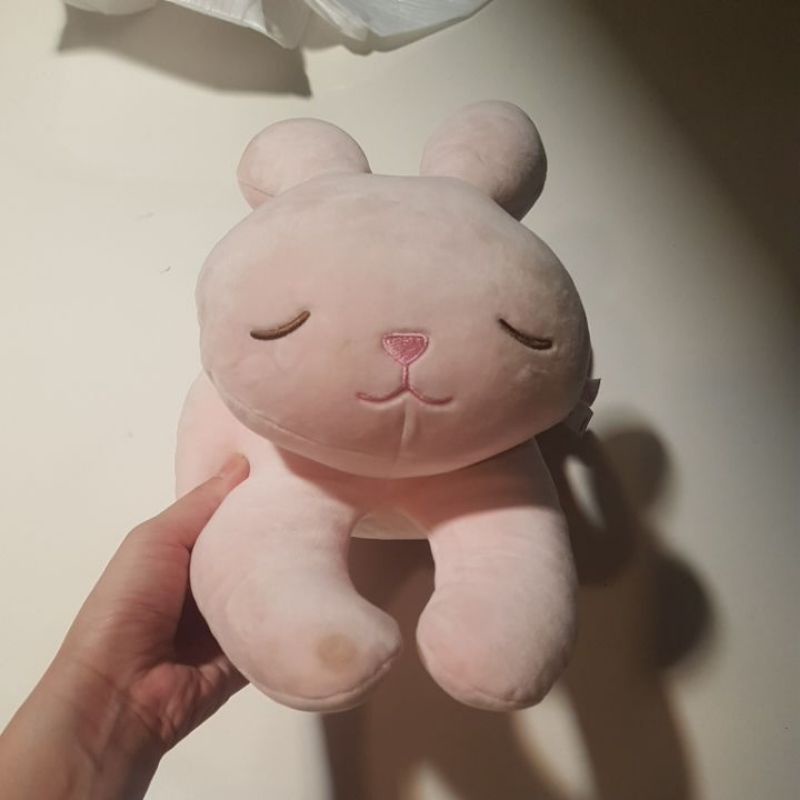Jual boneka kelinci rabbit pink MINISO preloved murah | Shopee Indonesia