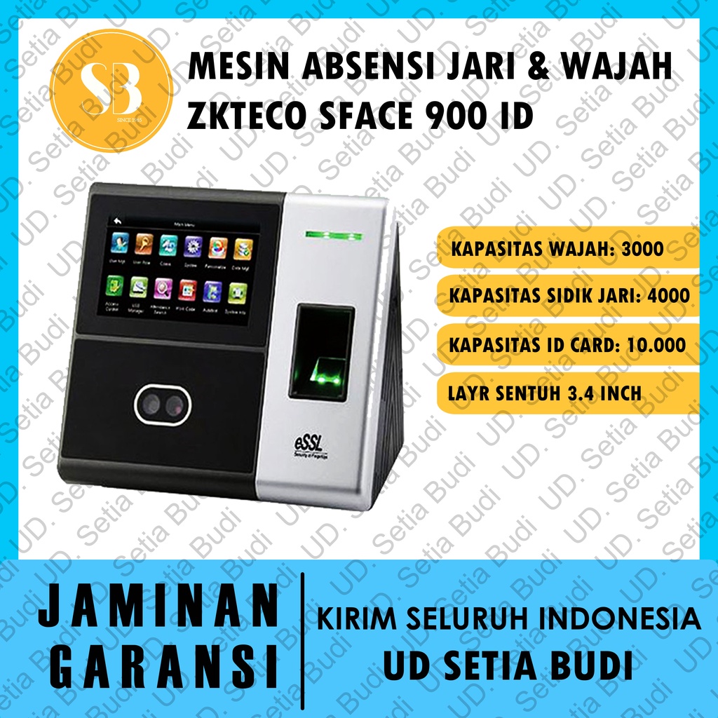 Jual ZKTeco SFace 900 ID Absensi + Access Control Jari & Wajah ...