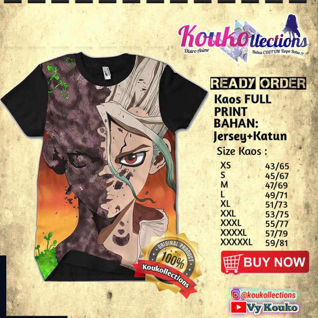Jual Kaos Anime 3D Dr Stone Senkuu ishigami BAJU ANIMe anime stuff ...