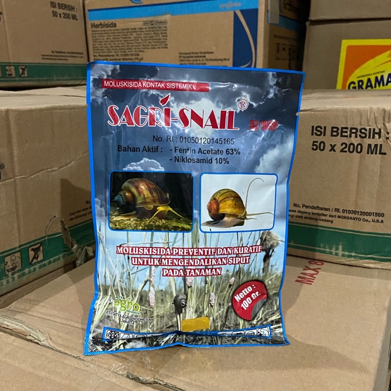 Jual sagri snail obat keong 100gram insektisida racun keong fentin acetat dan niklosamid ...