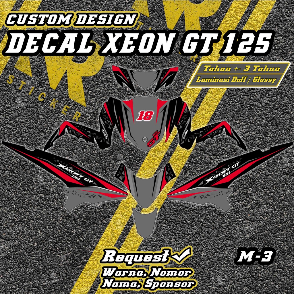 Jual Decal Xeon GT 125 Custom Desain | Stiker Xeon gt Sticker Xeon gt ...