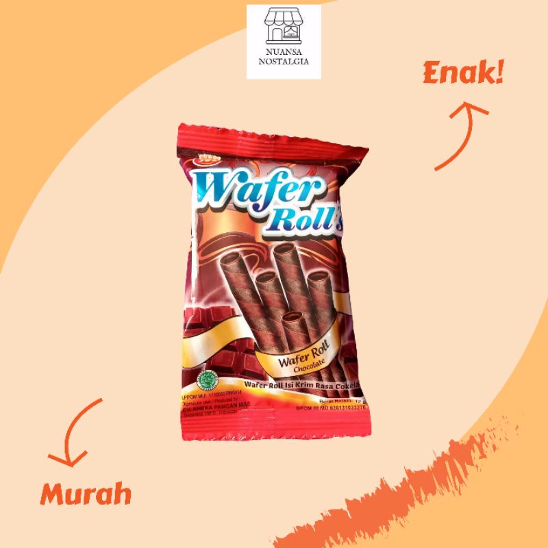 Jual TERMURAH! Wafer Rolls Rasa Krim Cokelat - Jajan Jadul | Shopee ...