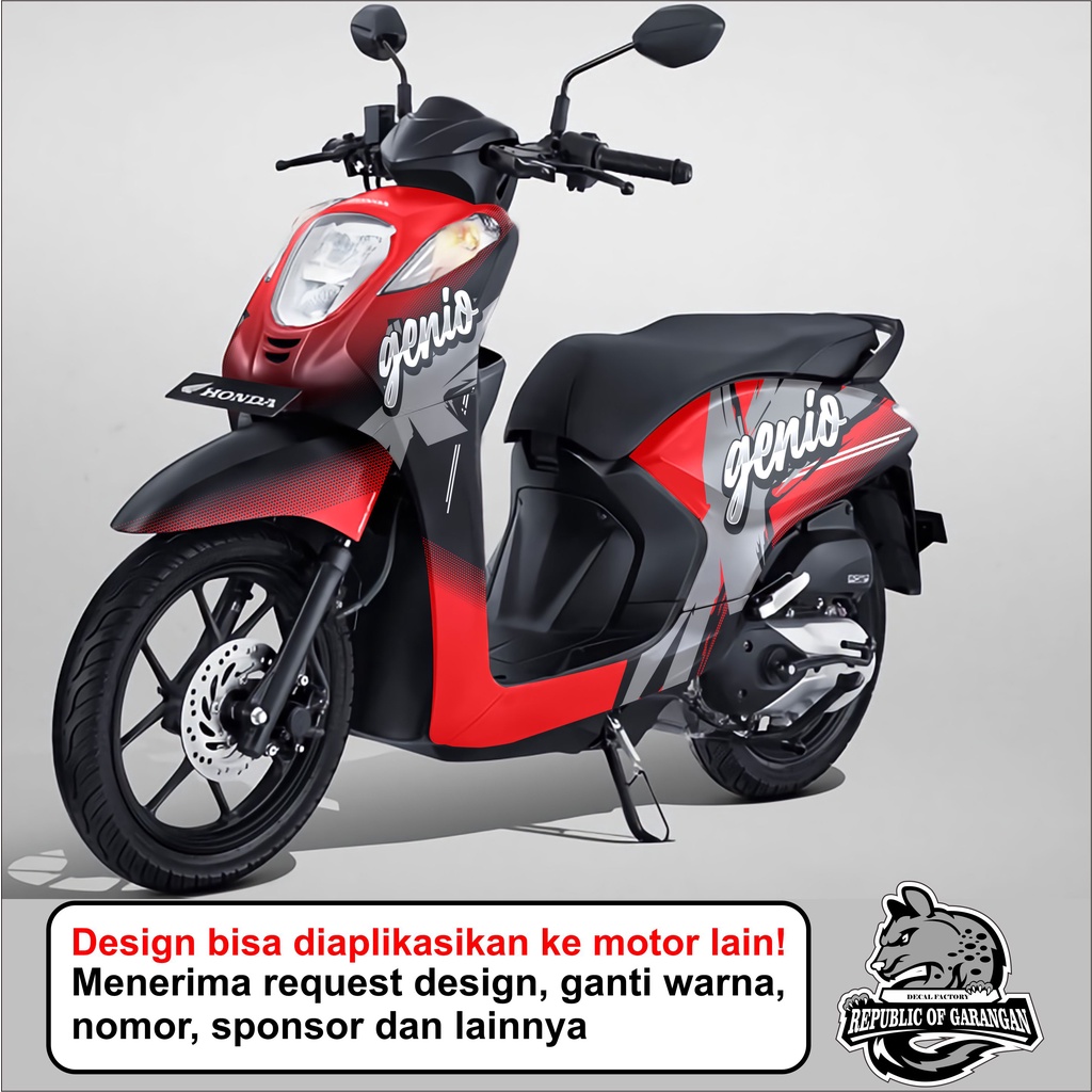 Jual decal honda genio full body californian red abstract | Shopee ...