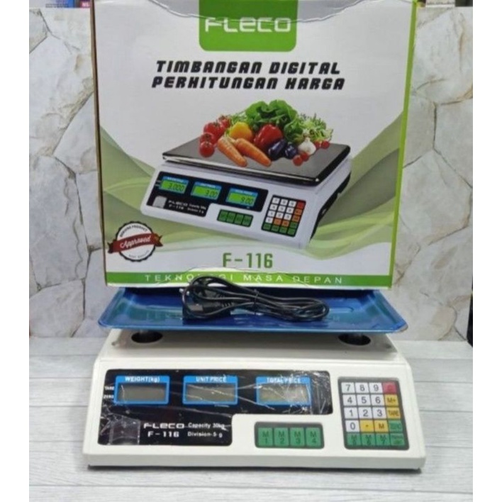 Jual (COD) Timbangan Digital Fleco F-116 Timbangan 30KG /Daging/Sayur ...
