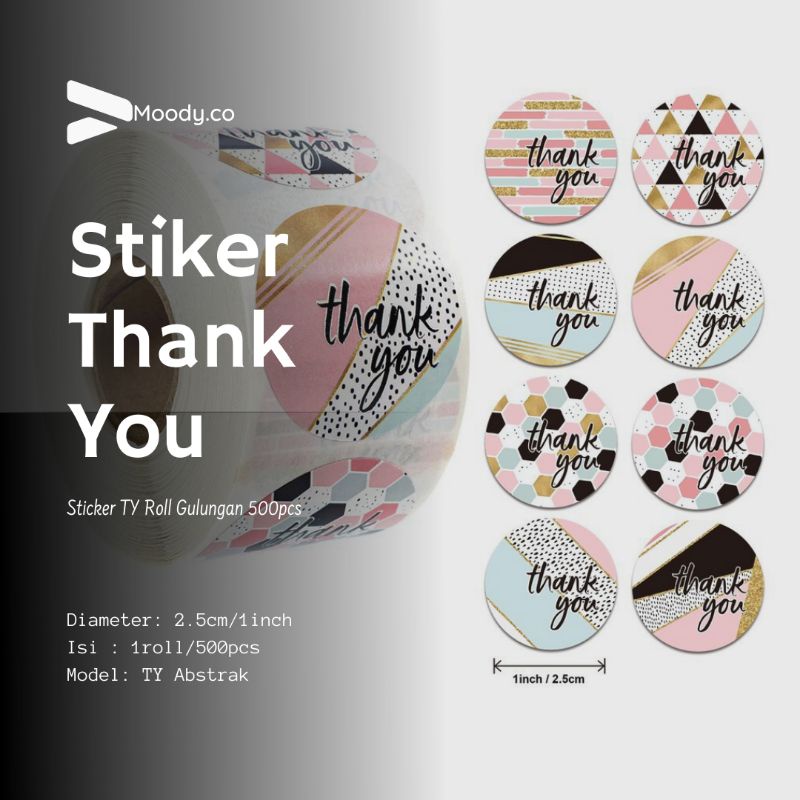 Jual Stiker Thank You Roll 500pcs/ Sticker Label Terima Kasih/ Sticker ...