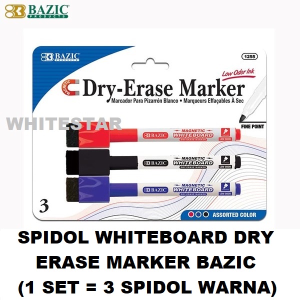 Jual spidol whiteboard / papan tulis dan penghapus - dry erase marker ...