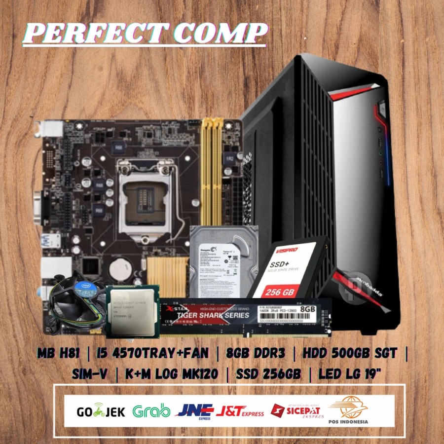 Jual PC Rakitan Lengkap Core i5 4570/DDR3 8GB /HDD 500GB/LED Monitor 19" | Shopee Indonesia