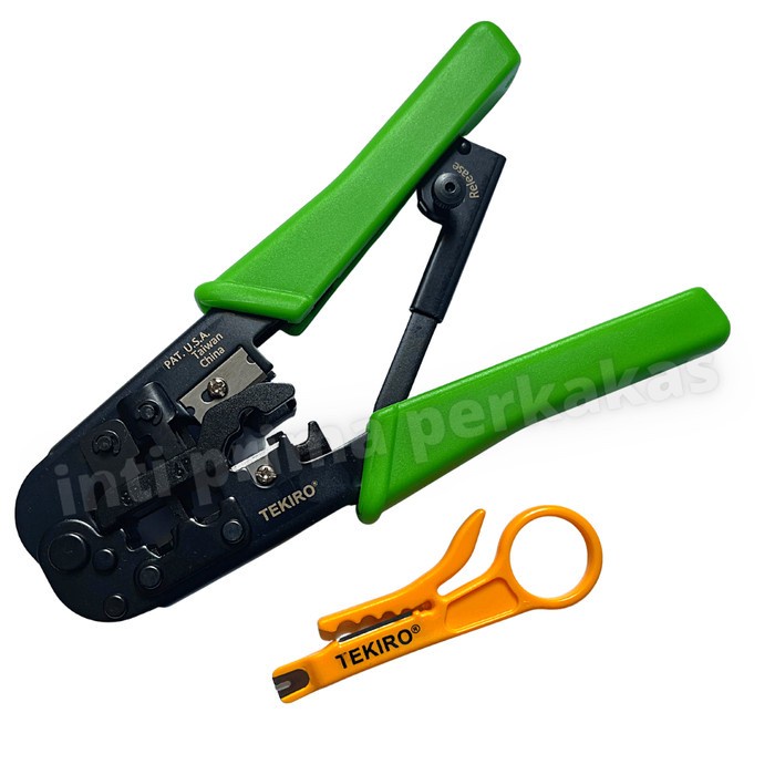Jual TANG CRIMPING / TANG KRIMPING RJ45 & RJ 11 3 IN 1 TEKIRO | Shopee ...