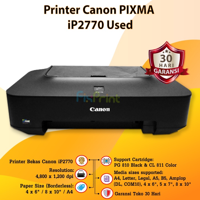 Jual Printer Canon Pixma iP2770 Original Print Tanpa Scan Copy Garansi ...