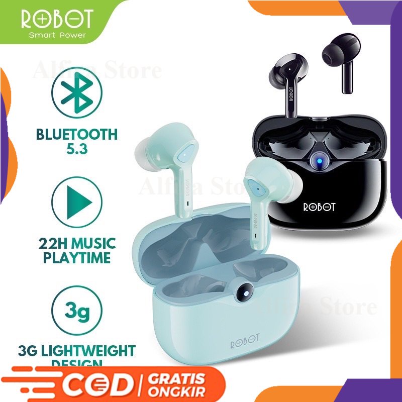 Jual ROBOT Earphone Bluetooth 5.3 TWS T30 Wireless Earphone True ...