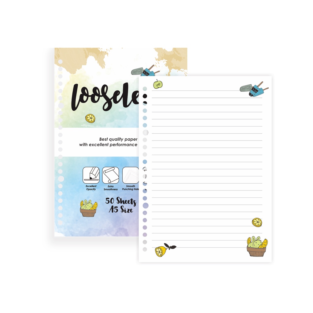 Jual Ina Creative Loose Leaf A5| Isian Binder A5 Bookpaper 70GSM ...