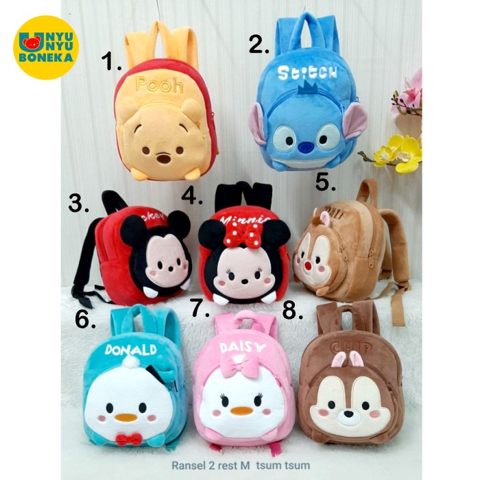 Jual Tas Ransel 2Rest M Disney Pooh Stitch Mickey Minnie Kids Paud TK ...