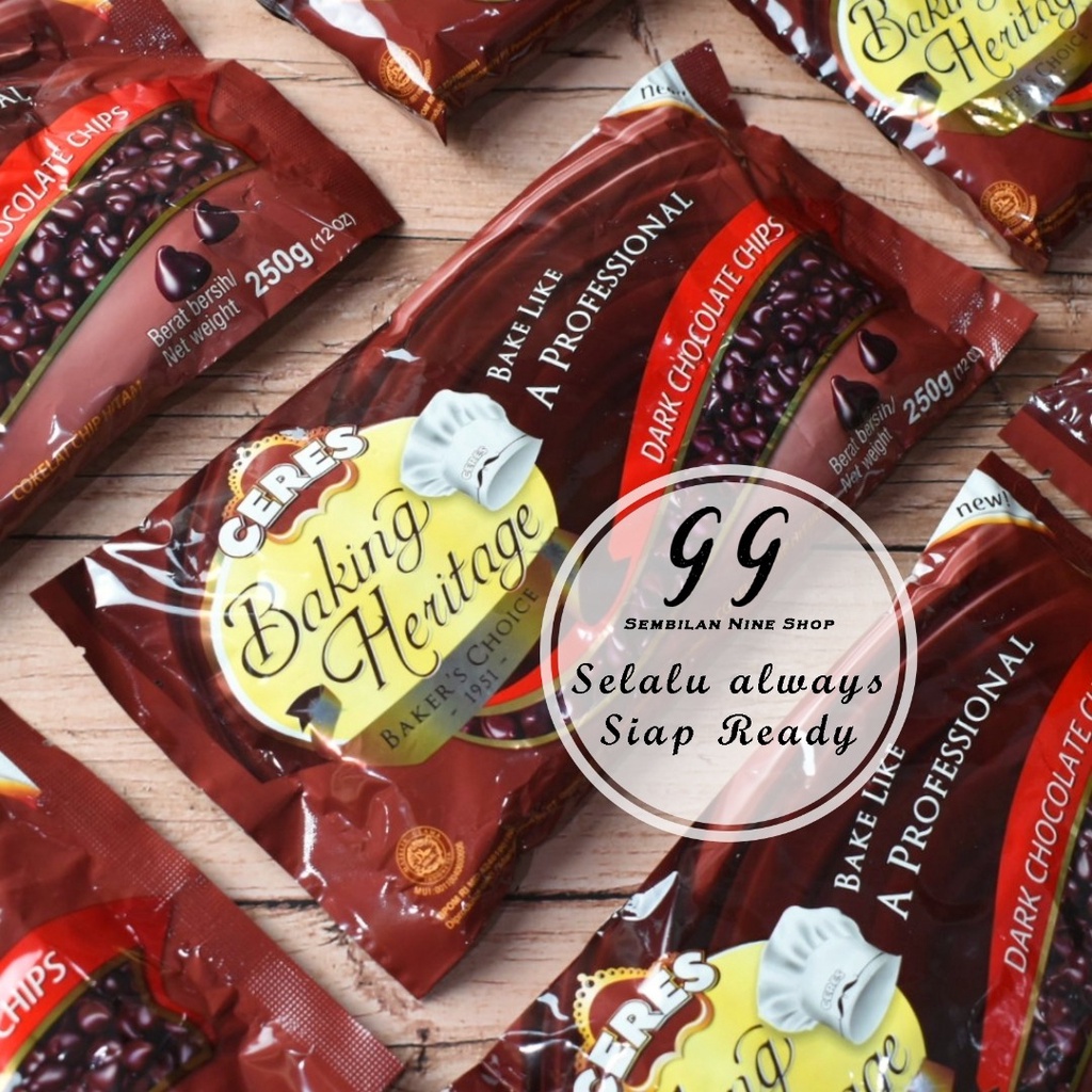 Jual CERES BAKING HERITAGE DARK Chocolate CHIPS 250 GRAM Cokelat Chip ...