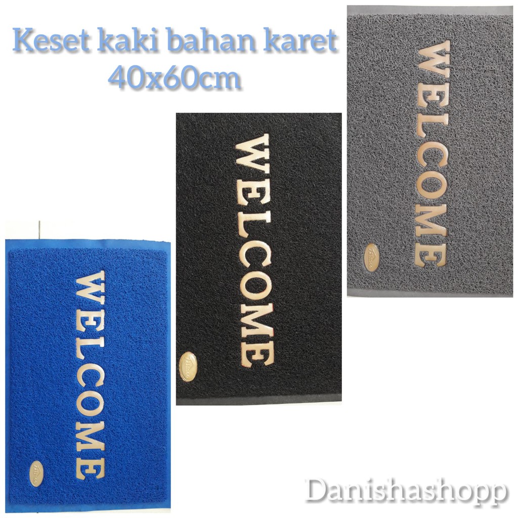 Jual Keset Kaki Karet motif WELCOME Bahan bagus ada LOGO KUNING ...