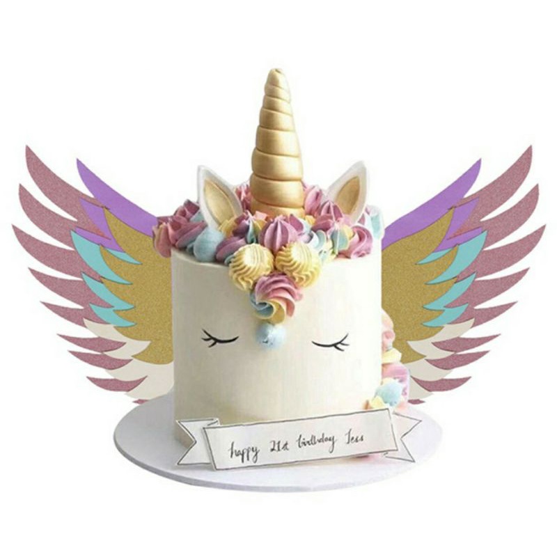 Jual Topper Hiasan Kue Cake Sayap Wing Wings Unicorn Warna Warni ...