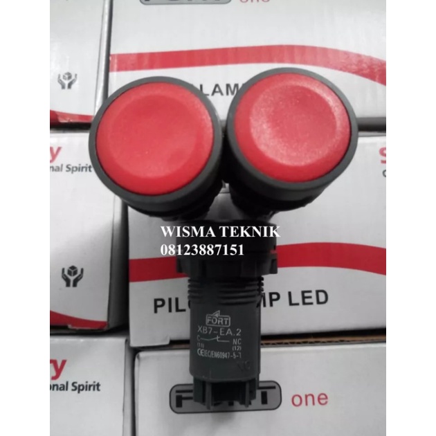 Jual Push Button Switch Fort 22mm XB7EA FORT Merah NC | Shopee Indonesia