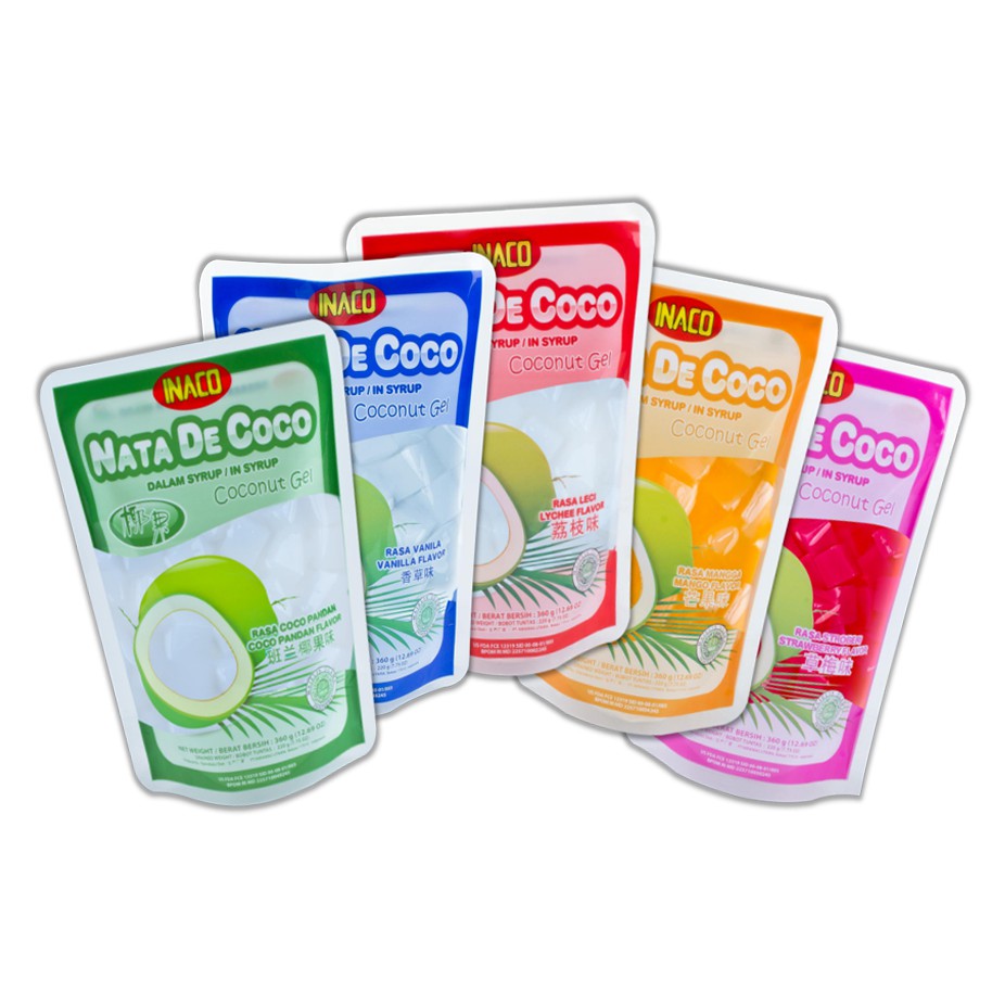 Jual Inaco nata de coco 360 gram (5 Rasa) / coconut gel / Inaco ...