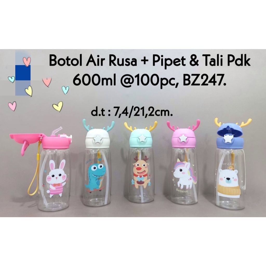 Jual Botol air Minum Anak motif Tanduk Rusa /Termos anak 600ml /Thermos ...