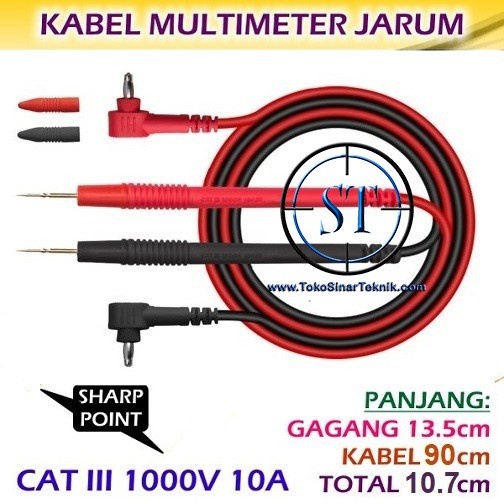 Jual Kabel Multitester Ujung Jarum Runcing 1000V 10A CAT III HQ Test ...
