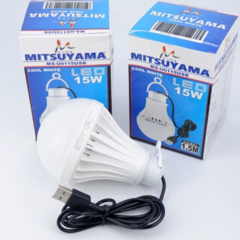 Jual MITSUYAMA Lampu Bohlam USB 15w 15 Watt LED + KABEL 1.5m 5V Power Bank | Shopee Indonesia