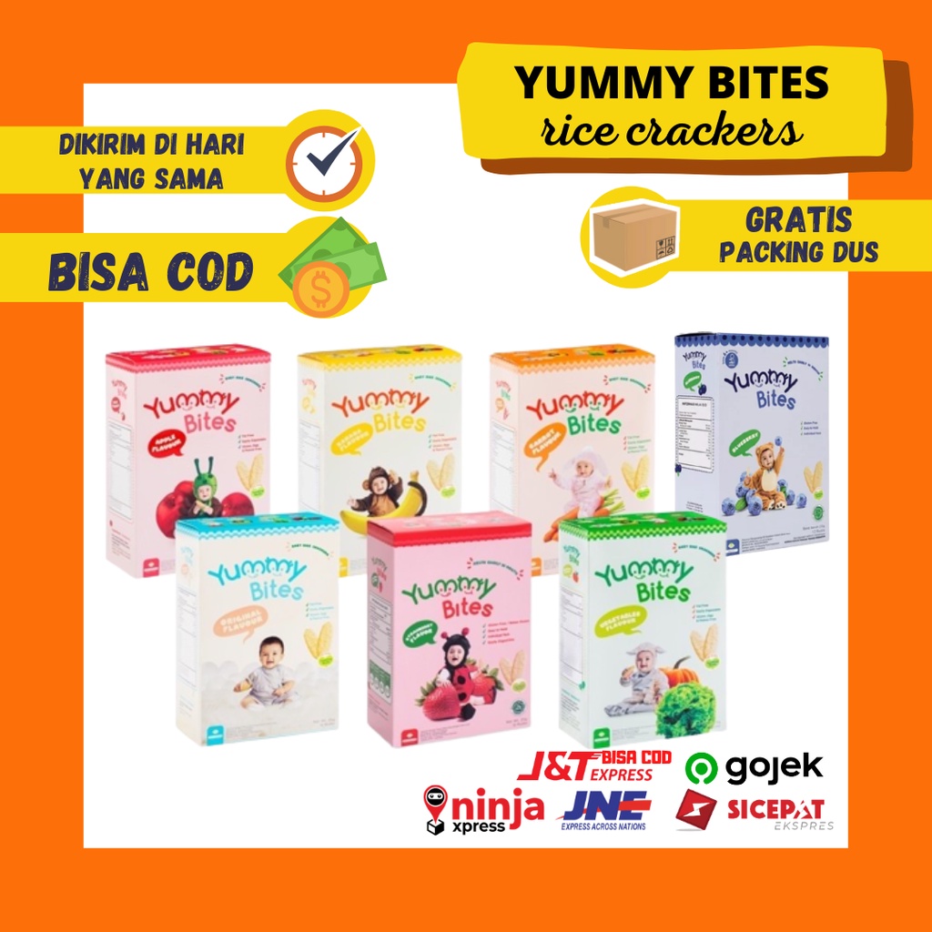 Jual Yummy Bites Rice Crackers Snack Mpasi Bayi Usia 6 Bulan 6m ...