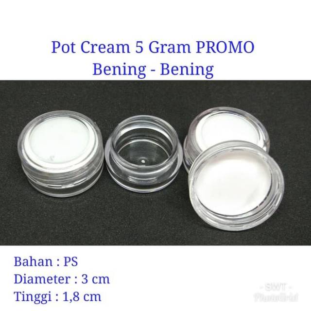 Jual Pot cream 5 gram bening - bening PROMO / Pot jar 5 gram Bening ...