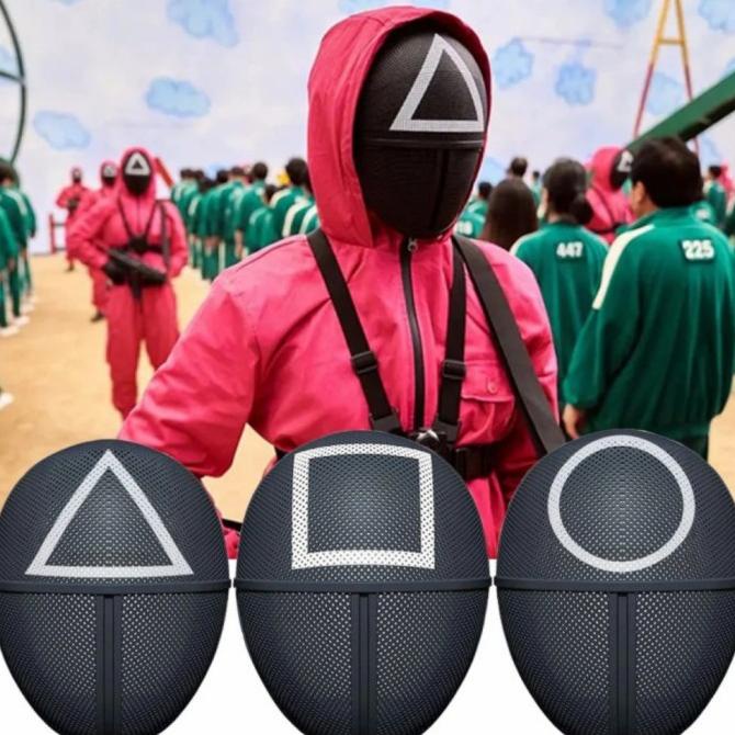 Jual topeng squid game murah kostum drakor mask staff guard cosplay ...