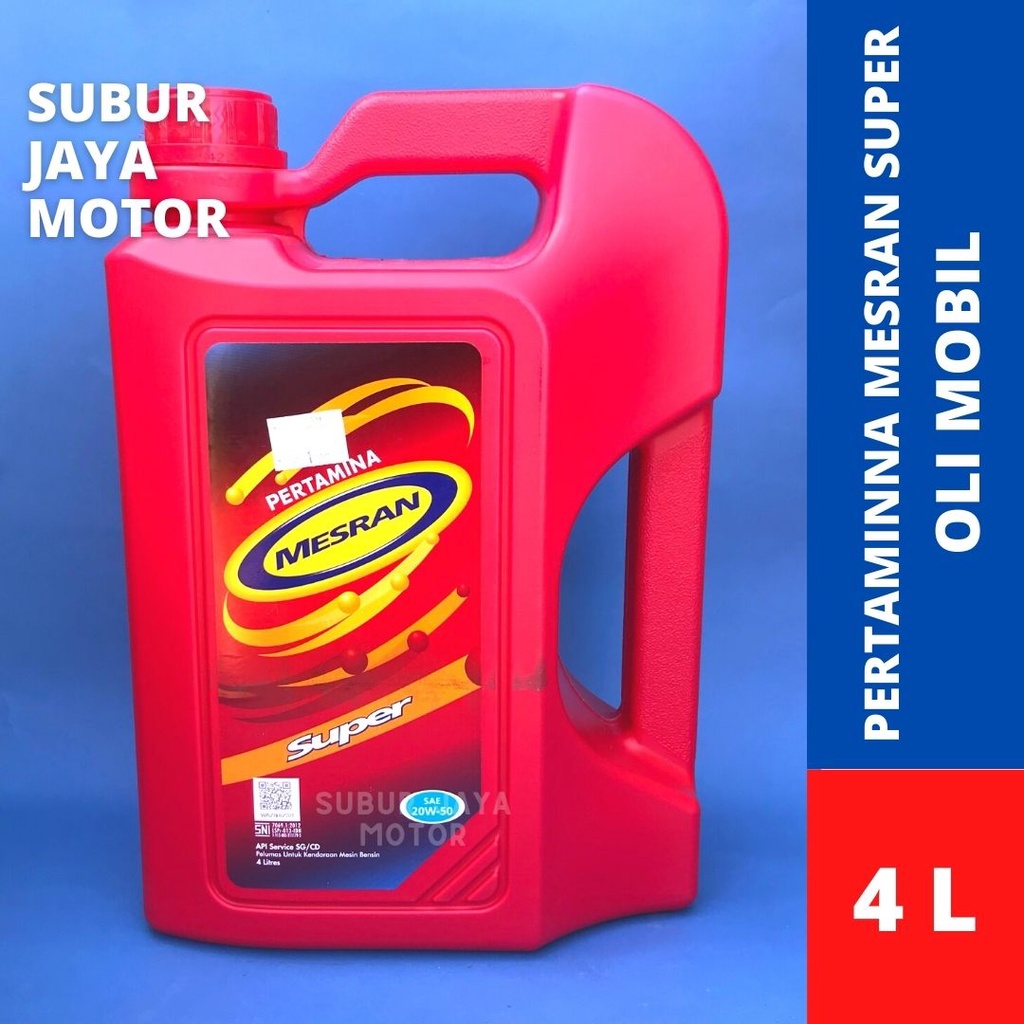 Jual OLI PERTAMINA MESRAN SUPER SAE 20W 50 ORIGINAL 4L | Shopee Indonesia