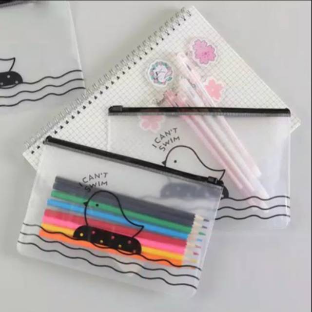 Jual DOMPET MASKER TEMPAT PENSIL PULPEN ZIPPER PVC TRANSPARAN DOMPET ...