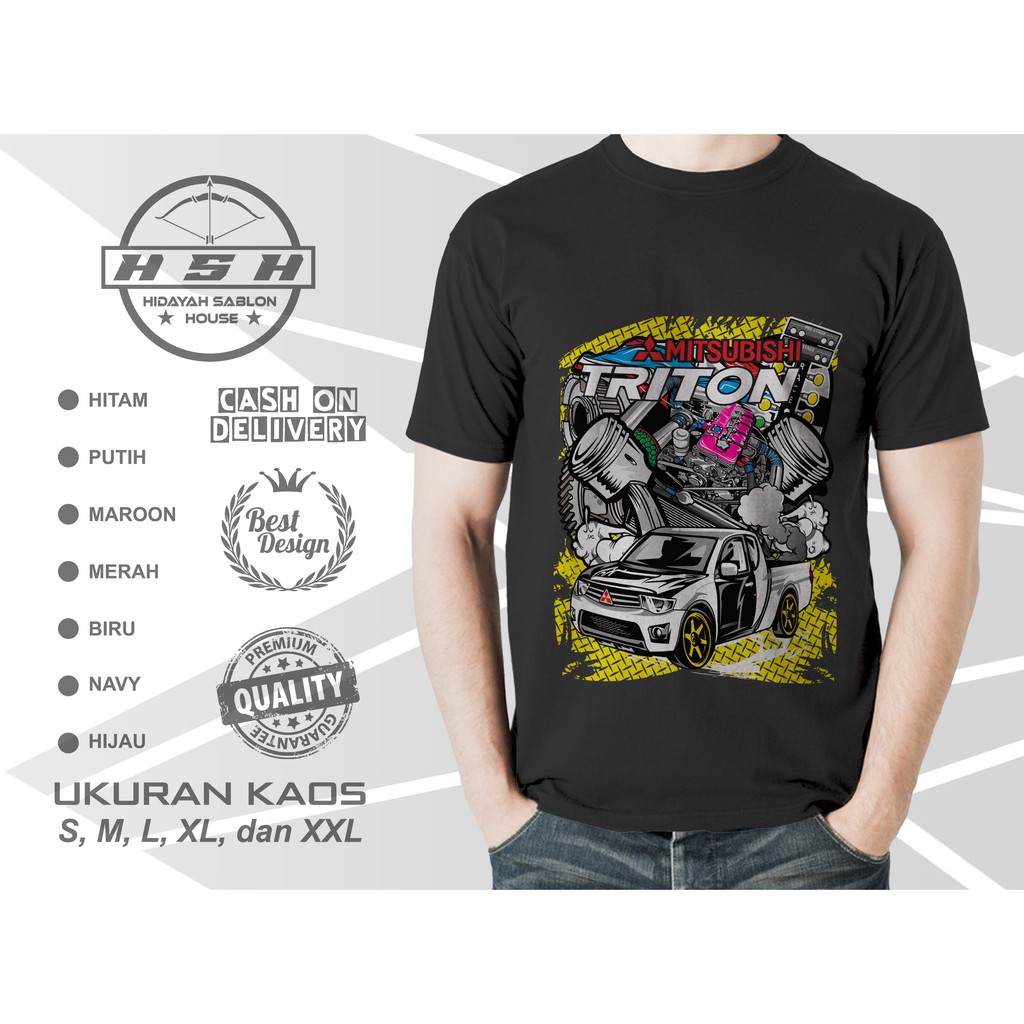Jual Baju Kaos Distro Mitsubishi Triton Otomotif Bisa Custom - HSHCloth | Shopee Indonesia