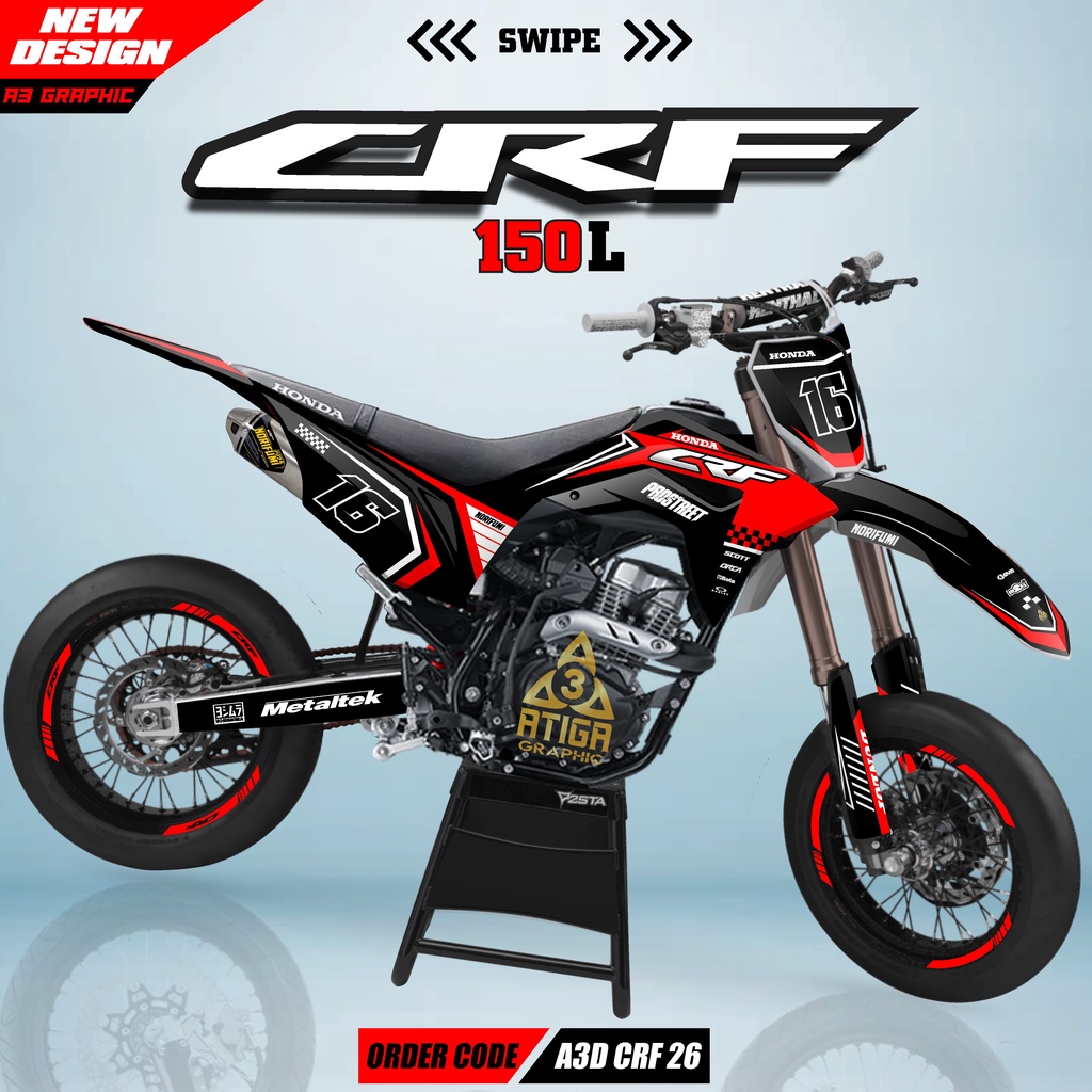 Jual Decal CRF150L supermoto full body decal crf150 full body dekal crf ...