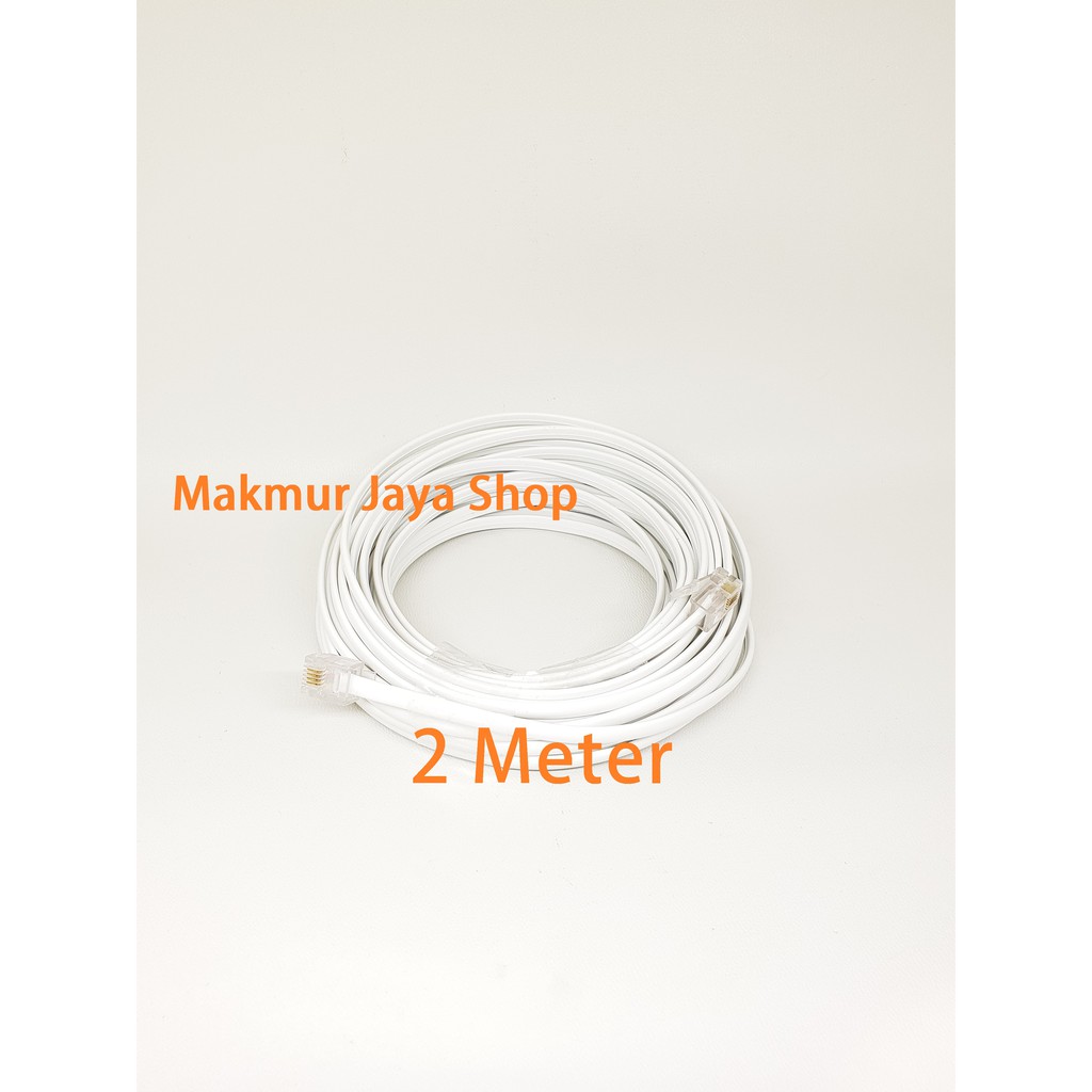 Jual Kabel Line Telepon Rumah 2 meter / Line Telepon Konektor RJ 11 ...