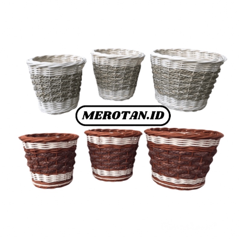 Jual Set Pot Bunga Rotan (isi 3 pcs) | Shopee Indonesia